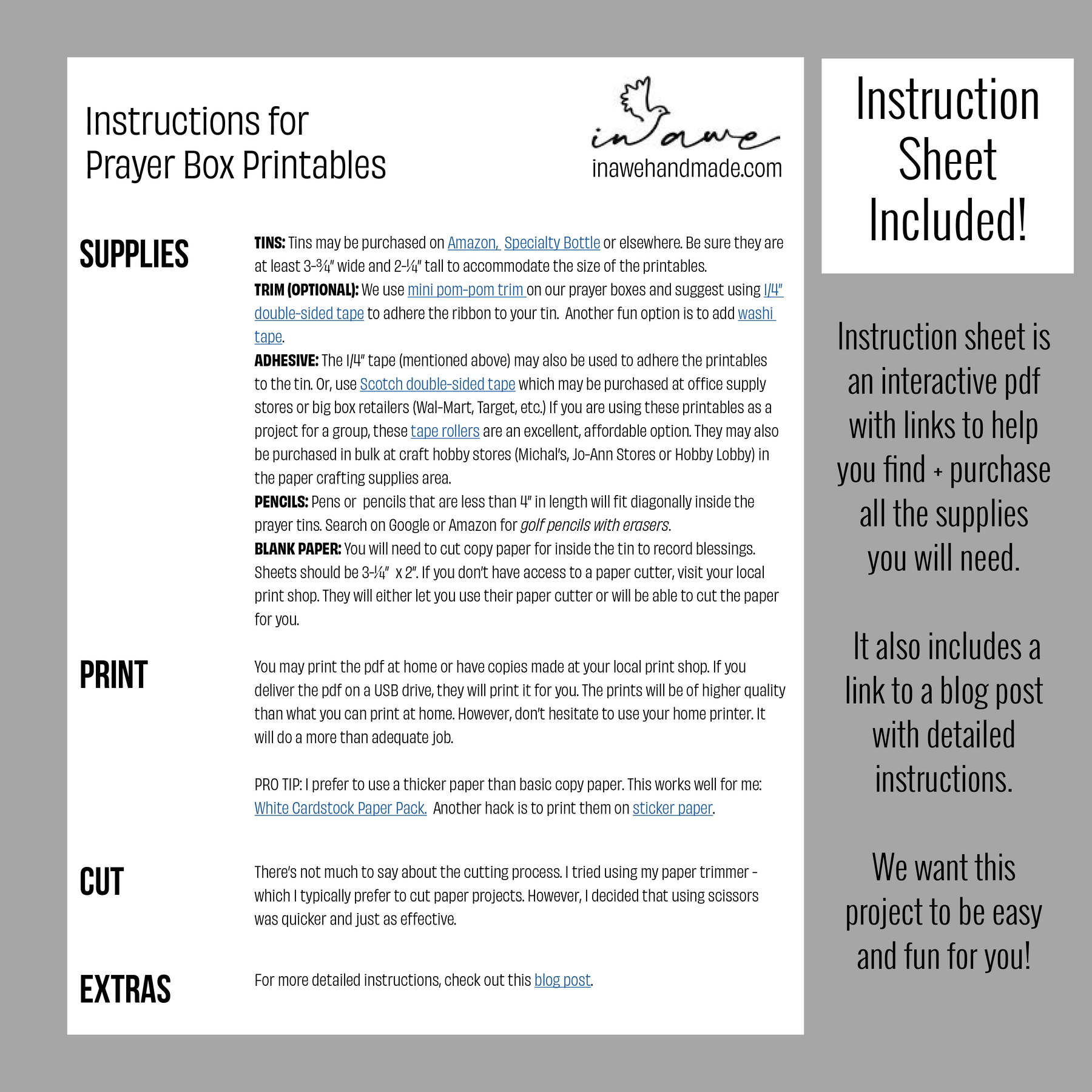 DIY Prayer Box Printable - Pray Without Ceasing | Ideal for Women’s Mi ...